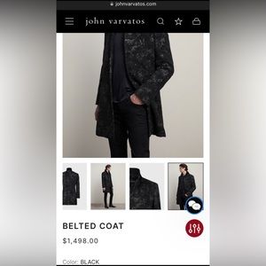 John Varvatos | Jackets & Coats | John Varvatos Collection Belted Coat ...